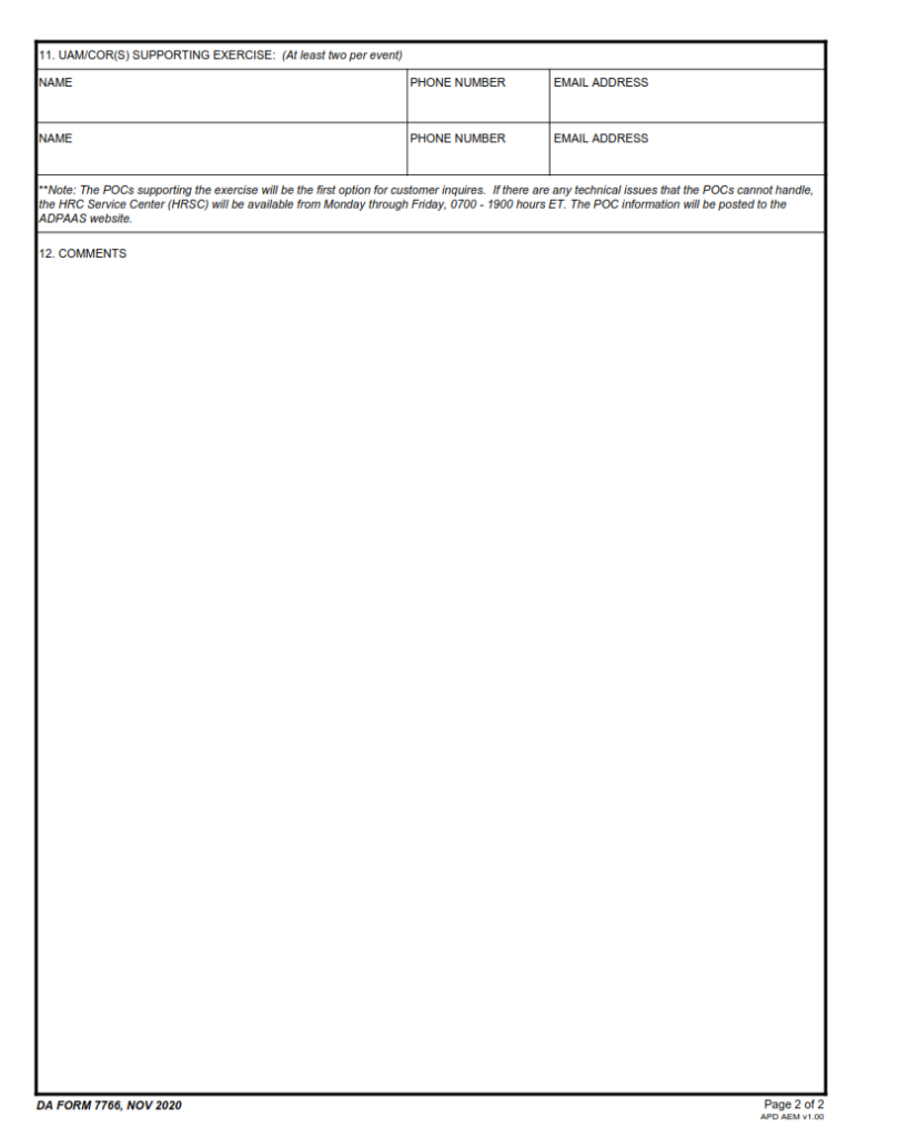 DA Form 7766 - Army Disaster Personnel Accountability DA Form 7766 - Army Disaster Personnel Accountability