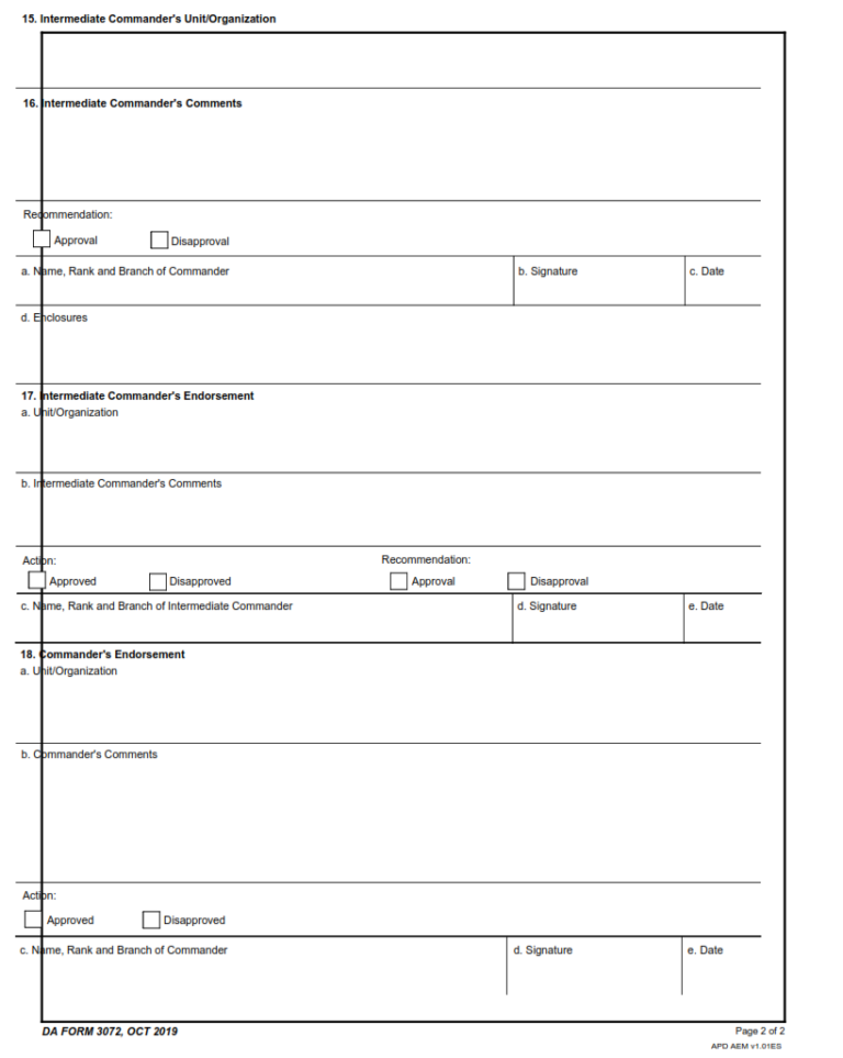 DA Form 3072 - Waiver Of Disqualification For Continued Service