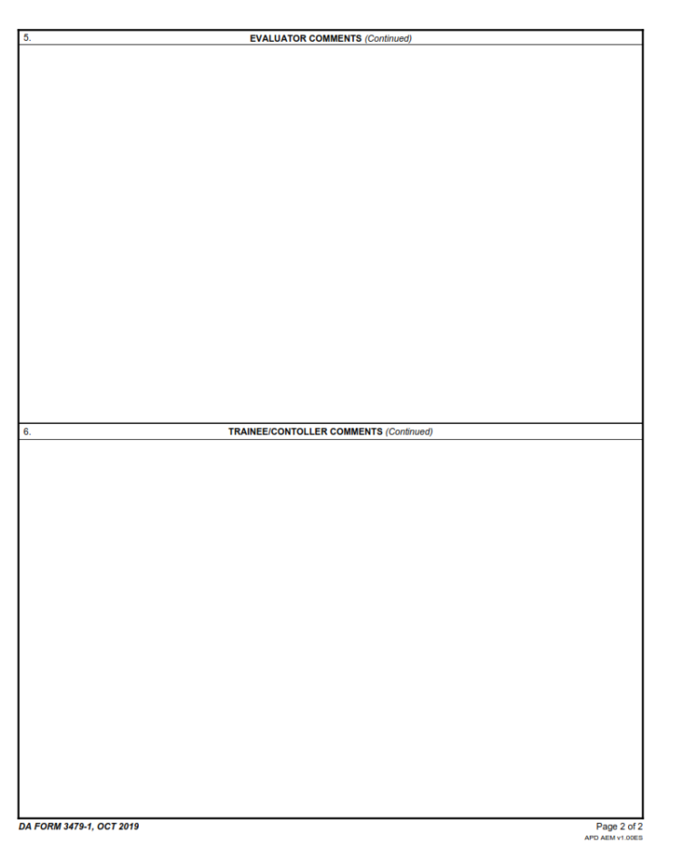 DA Form 3479-1 - Trainee/Controller Evaluation