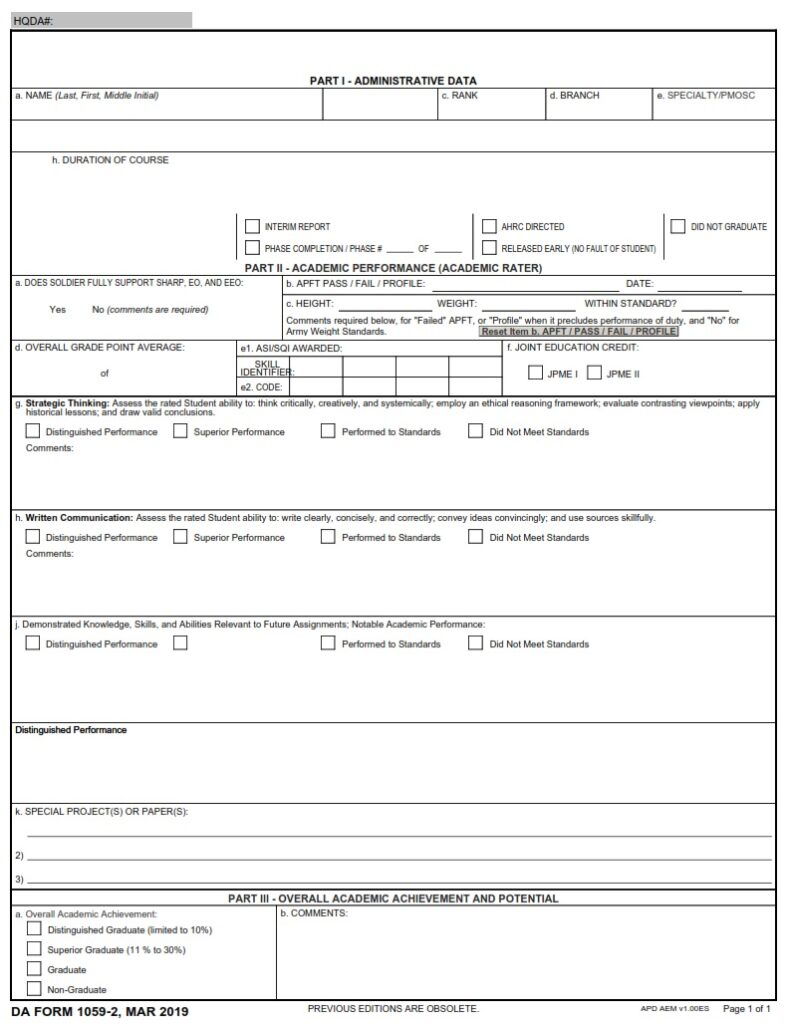 DA FORM 7696 – Commander’s Performance And Capability Checklist | Army ...